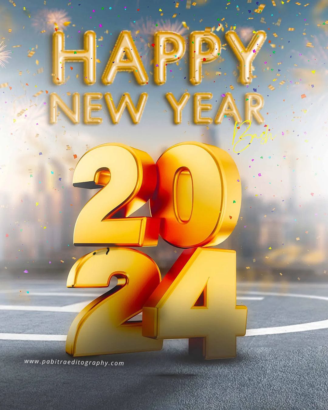 Happy New Year 2024 Photo Editing Background - PABITRA EDITOGRAPHY